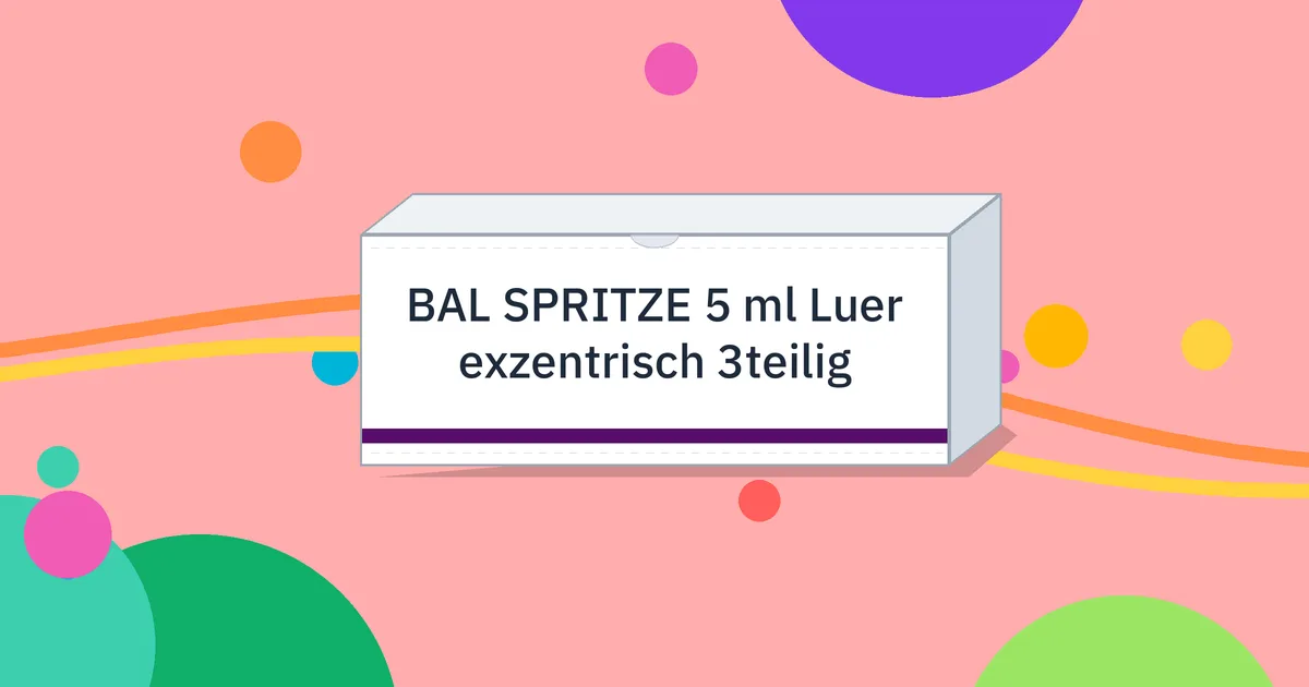Symbolbild: Packung mit der Aufschrift BAL SPRITZE 5 ml Luer exzentrisch 3teilig (PZN 19124064) – Verfügbarkeit und Bezug in Apotheken in Frankfurt am Main