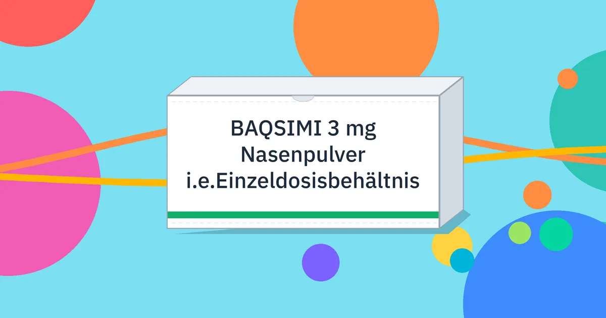 Symbolbild: Packung mit der Aufschrift BAQSIMI 3 mg Nasenpulver i.e.Einzeldosisbehältnis (PZN 18035594) – Verfügbarkeit und Bezug in Apotheken in Frankfurt am Main
