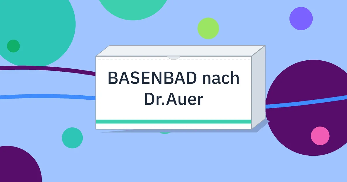 Symbolbild: Packung mit der Aufschrift BASENBAD nach Dr.Auer (PZN 02419335) – Verfügbarkeit und Bezug in Apotheken in Frankfurt am Main