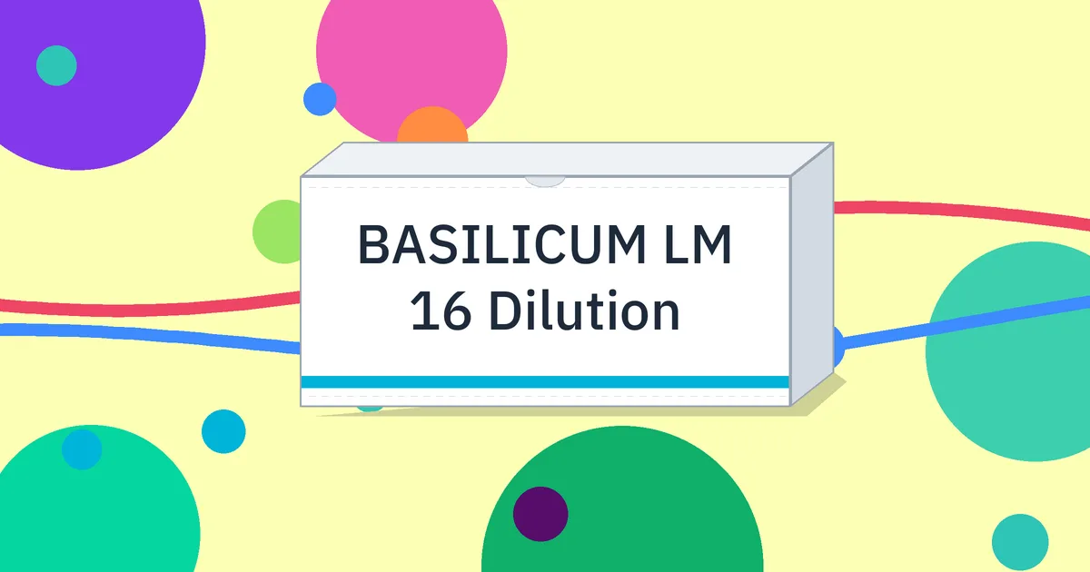 Symbolbild: Packung mit der Aufschrift BASILICUM LM 16 Dilution (PZN 12790763) – Verfügbarkeit und Bezug in Apotheken in Frankfurt am Main