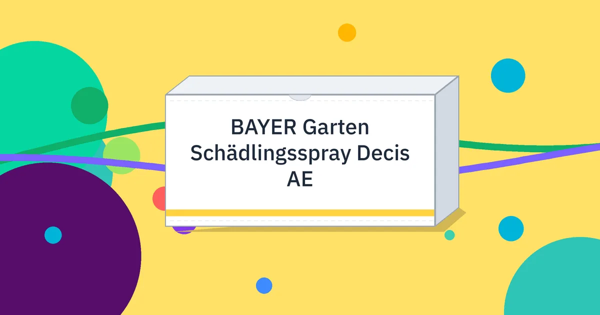 Symbolbild: Packung mit der Aufschrift BAYER Garten Schädlingsspray Decis AE (PZN 11360003) – Verfügbarkeit und Bezug in Apotheken in Frankfurt am Main