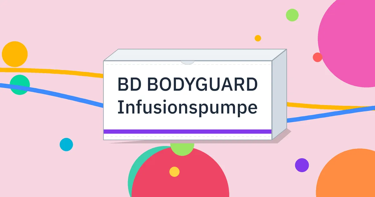 Symbolbild: Packung mit der Aufschrift BD BODYGUARD Infusionspumpe (PZN 18728311) – Verfügbarkeit und Bezug in Apotheken in Frankfurt am Main