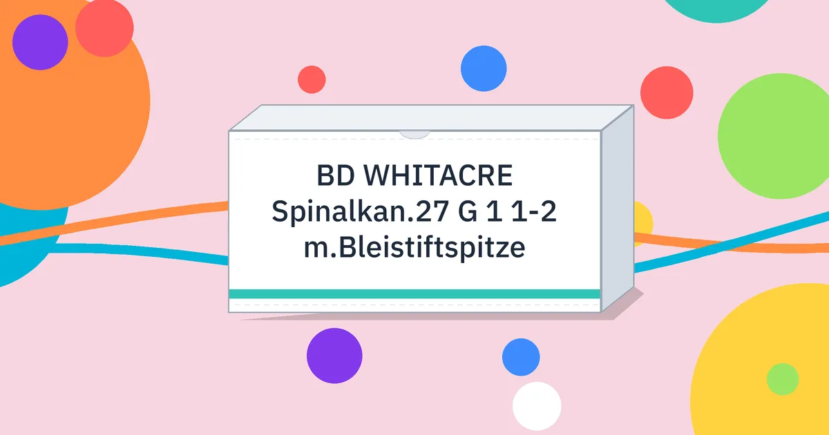 Symbolbild: Packung mit der Aufschrift BD WHITACRE Spinalkan.27 G 1 1-2 m.Bleistiftspitze (PZN 07546179) – Verfügbarkeit und Bezug in Apotheken in Frankfurt am Main