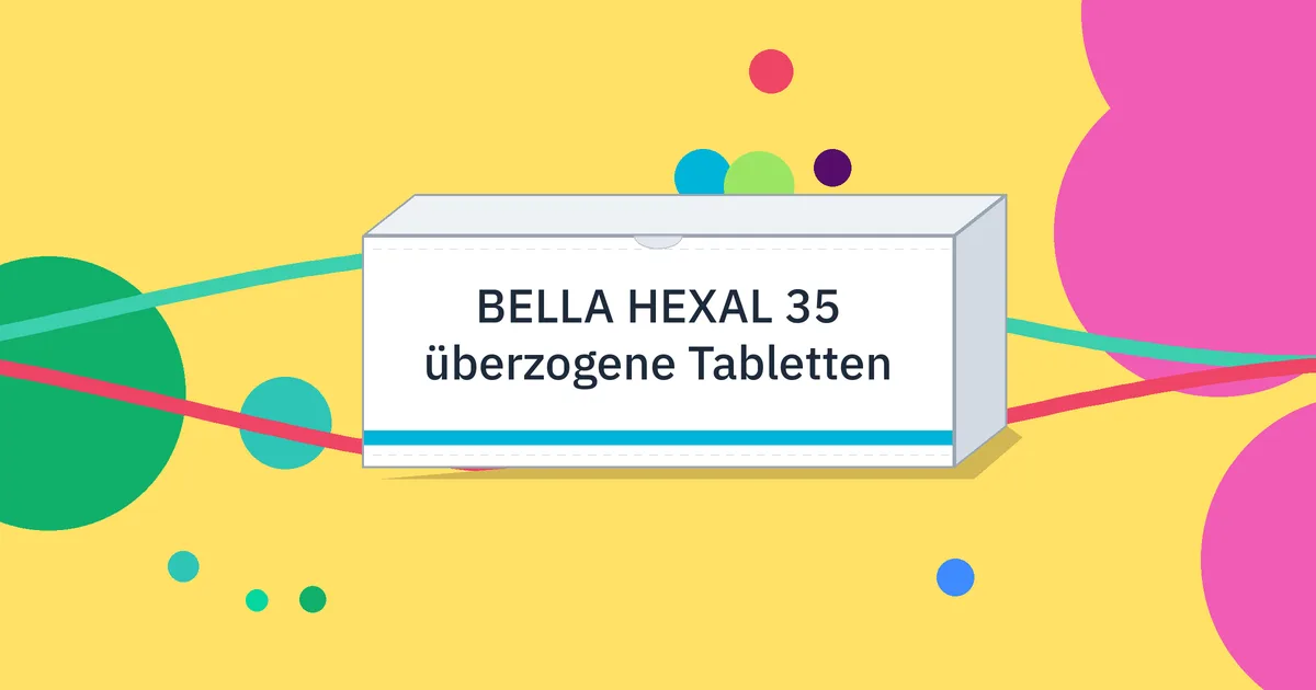 Symbolbild: Packung mit der Aufschrift BELLA HEXAL 35 überzogene Tabletten (PZN 02029404) – Verfügbarkeit und Bezug in Apotheken in Frankfurt am Main