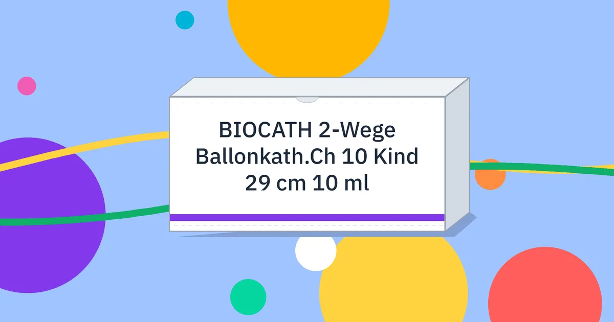 Symbolbild: Packung mit der Aufschrift BIOCATH 2-Wege Ballonkath.Ch 10 Kind 29 cm 10 ml (PZN 06902123) – Verfügbarkeit und Bezug in Apotheken in Frankfurt am Main