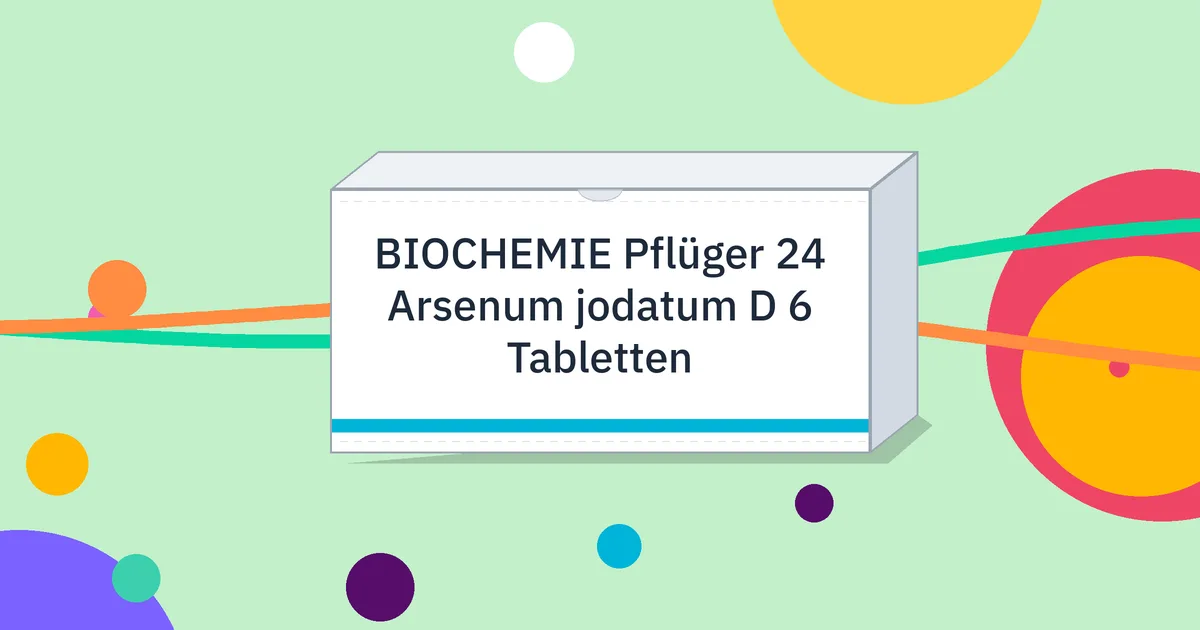 Symbolbild: Packung mit der Aufschrift BIOCHEMIE Pflüger 24 Arsenum jodatum D 6 Tabletten (PZN 06323081) – Verfügbarkeit und Bezug in Apotheken in Frankfurt am Main