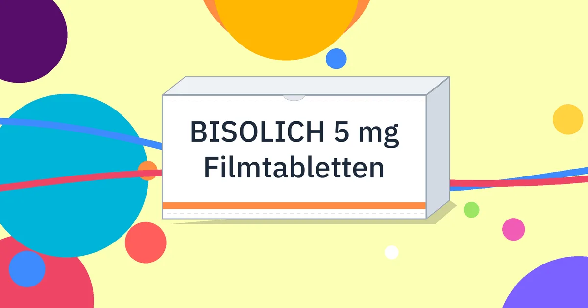 Symbolbild: Packung mit der Aufschrift BISOLICH 5 mg Filmtabletten (PZN 00992823) – Verfügbarkeit und Bezug in Apotheken in Frankfurt am Main