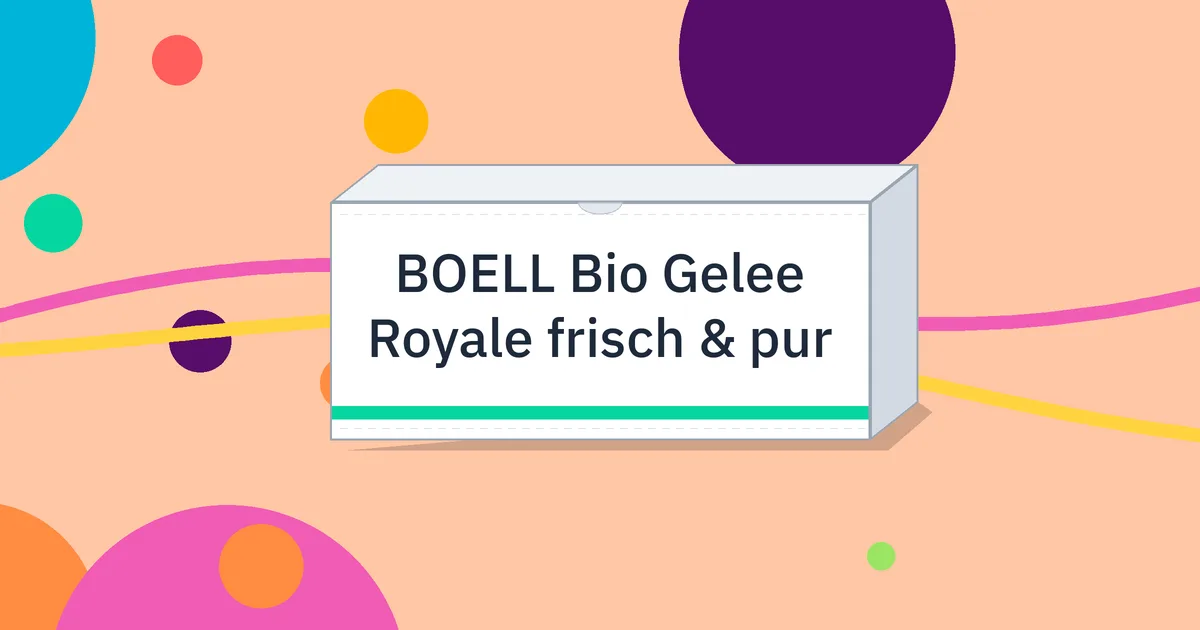 Symbolbild: Packung mit der Aufschrift BOELL Bio Gelee Royale frisch & pur (PZN 05350124) – Verfügbarkeit und Bezug in Apotheken in Frankfurt am Main