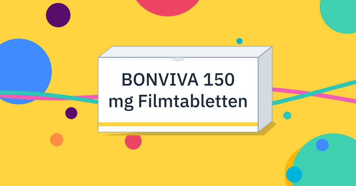 Symbolbild: Packung mit der Aufschrift BONVIVA 150 mg Filmtabletten (PZN 03679699) – Verfügbarkeit und Bezug in Apotheken in Frankfurt am Main