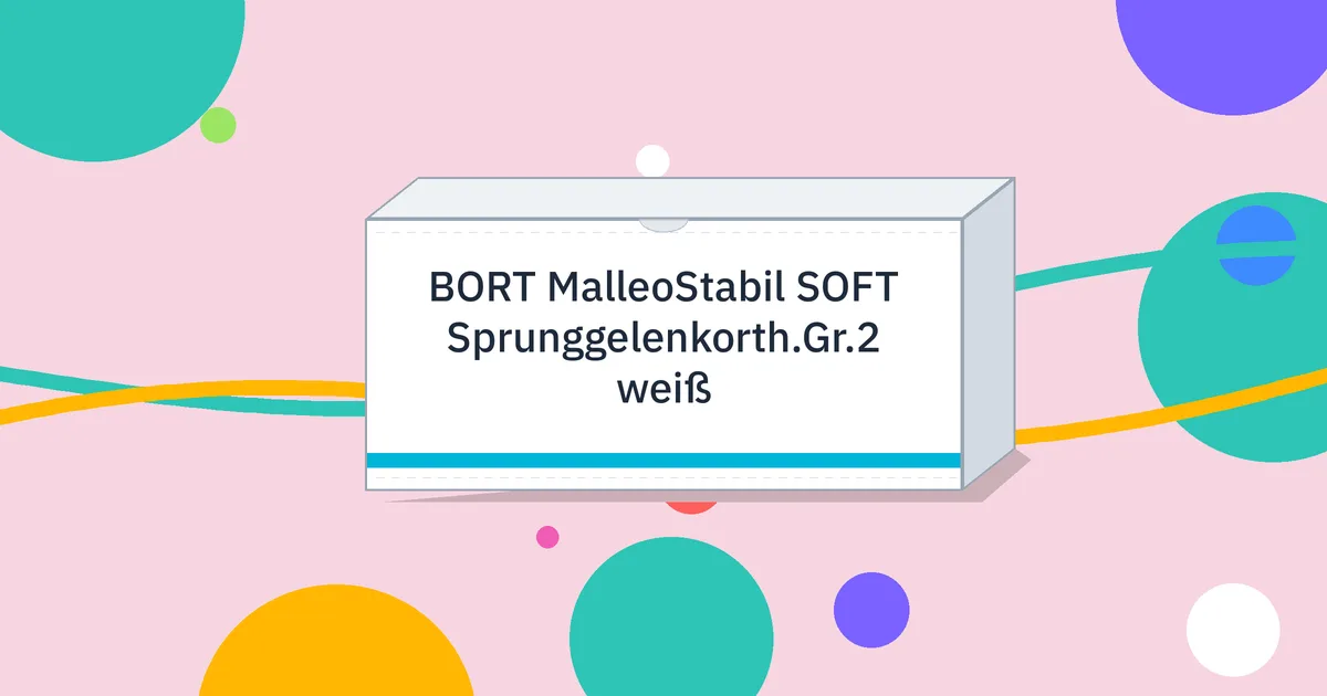 Symbolbild: Packung mit der Aufschrift BORT MalleoStabil SOFT Sprunggelenkorth.Gr.2 weiß (PZN 09444017) – Verfügbarkeit und Bezug in Apotheken in Frankfurt am Main