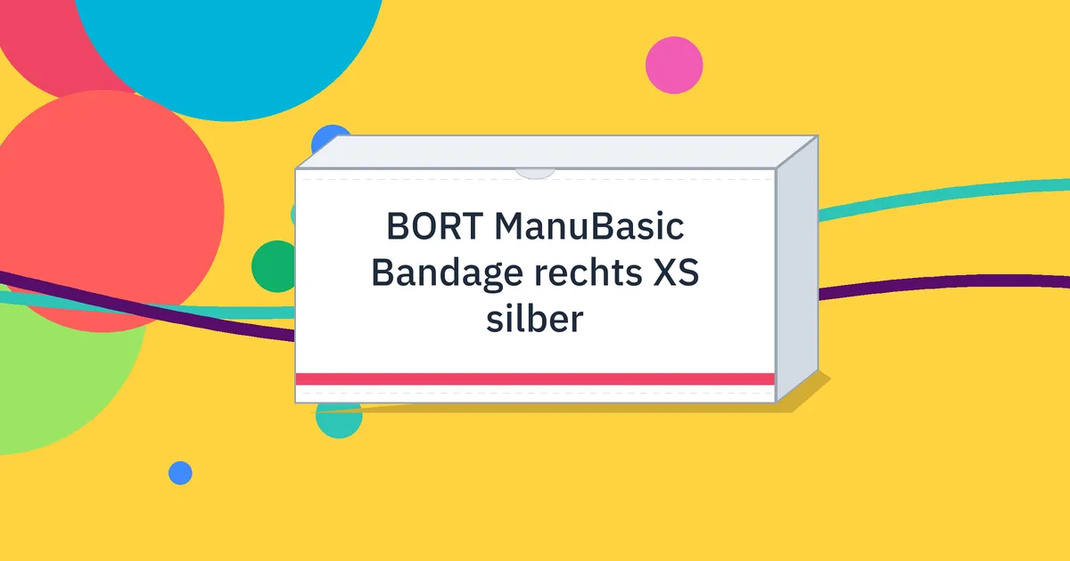 Symbolbild: Packung mit der Aufschrift BORT ManuBasic Bandage rechts XS silber (PZN 07670040) – Verfügbarkeit und Bezug in Apotheken in Frankfurt am Main