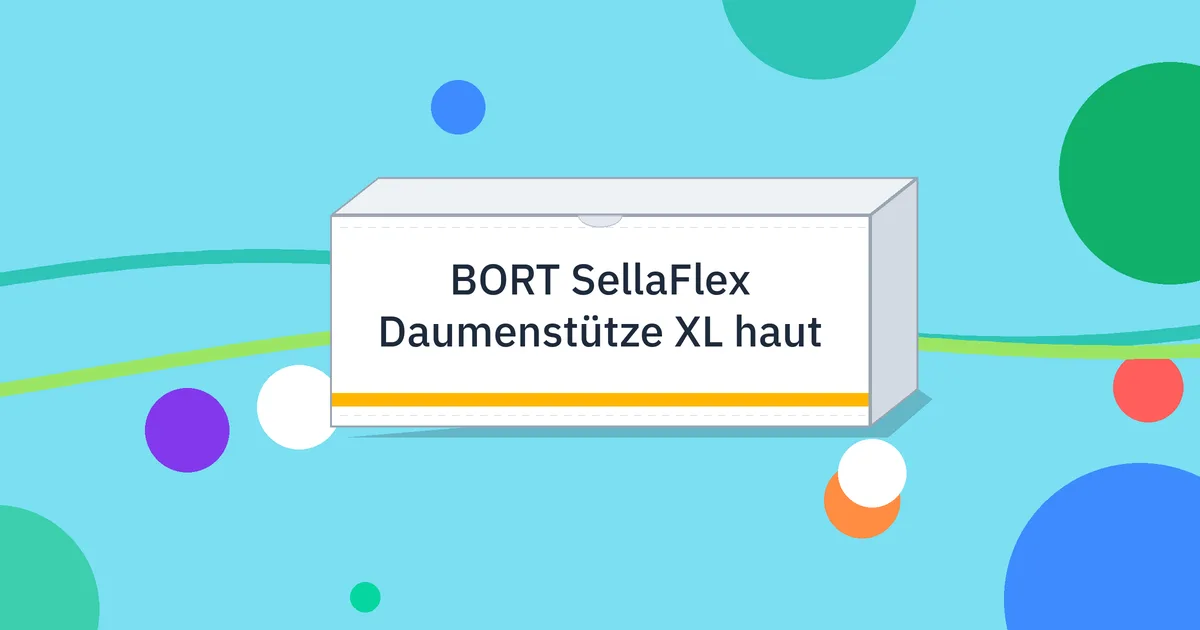 Symbolbild: Packung mit der Aufschrift BORT SellaFlex Daumenstütze XL haut (PZN 10207110) – Verfügbarkeit und Bezug in Apotheken in Frankfurt am Main