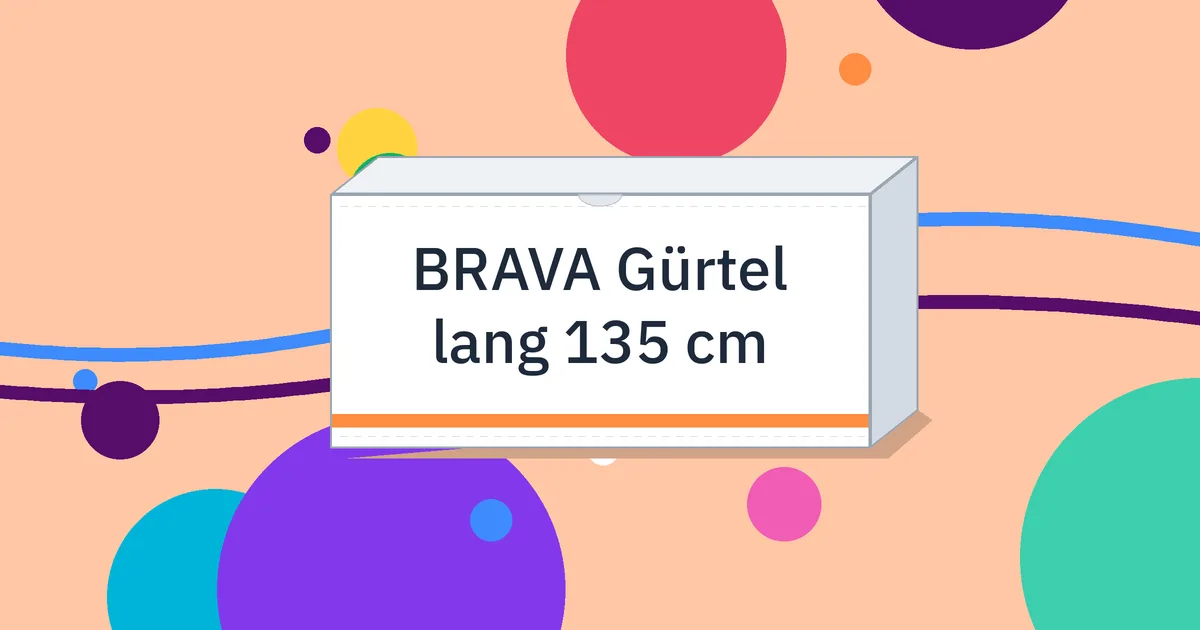 Symbolbild: Packung mit der Aufschrift BRAVA Gürtel lang 135 cm (PZN 15564168) – Verfügbarkeit und Bezug in Apotheken in Frankfurt am Main
