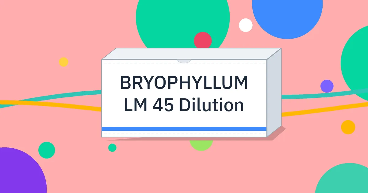 Symbolbild: Packung mit der Aufschrift BRYOPHYLLUM LM 45 Dilution (PZN 13397855) – Verfügbarkeit und Bezug in Apotheken in Frankfurt am Main