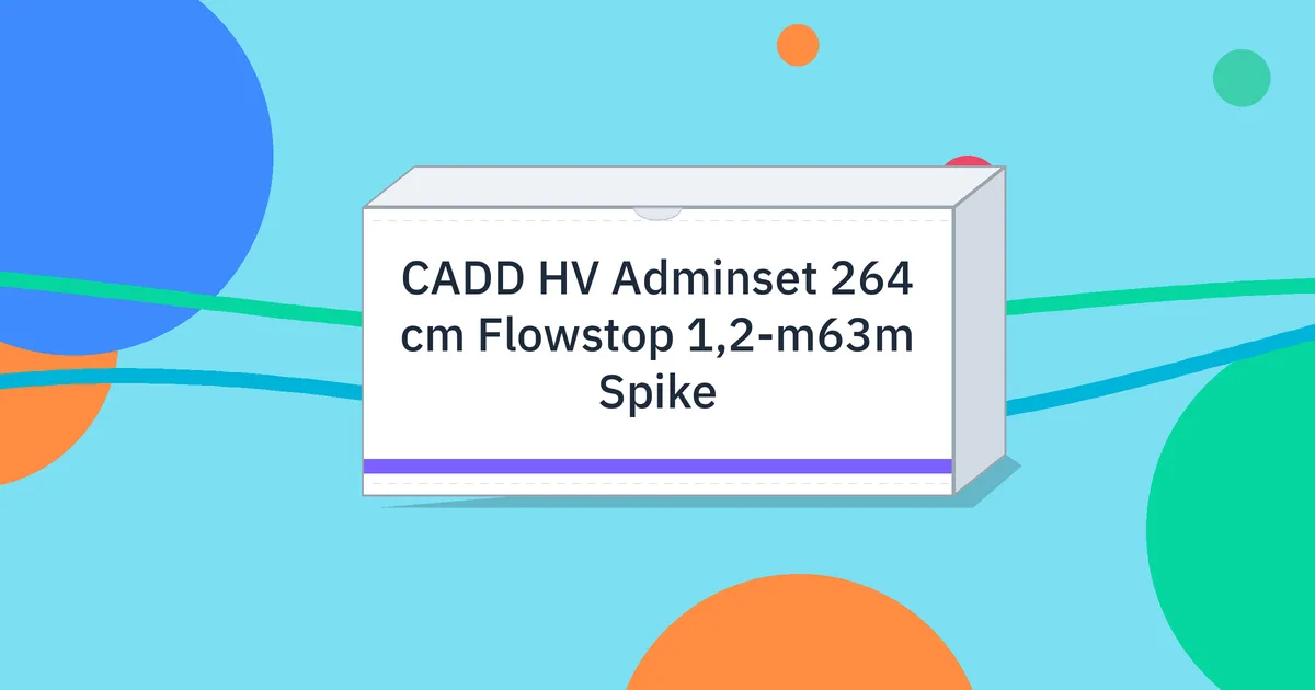 Symbolbild: Packung mit der Aufschrift CADD HV Adminset 264 cm Flowstop 1,2-m63m Spike (PZN 16786221) – Verfügbarkeit und Bezug in Apotheken in Frankfurt am Main