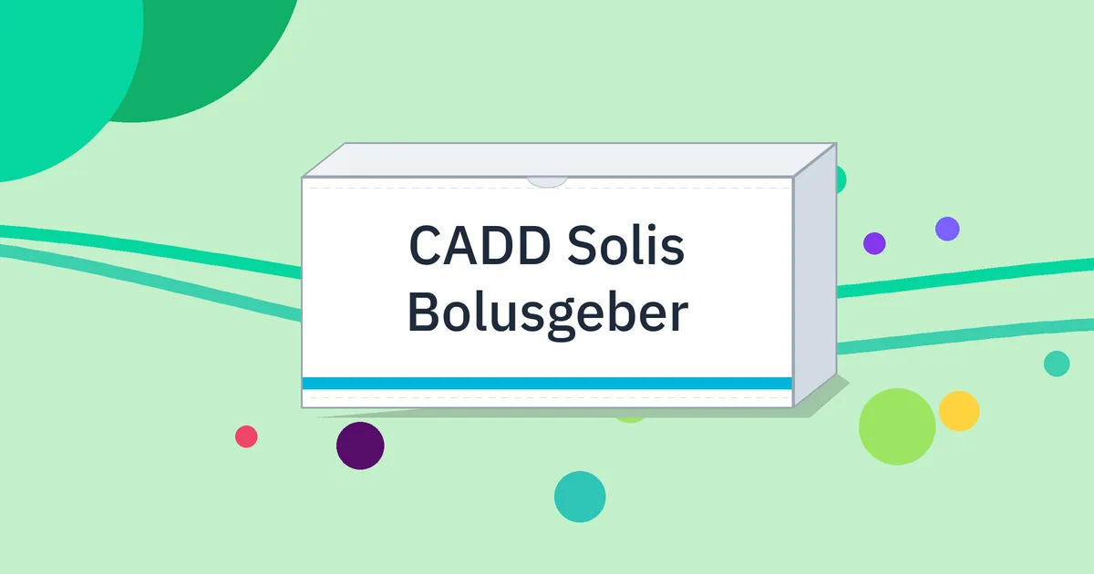 Symbolbild: Packung mit der Aufschrift CADD Solis Bolusgeber (PZN 19176121) – Verfügbarkeit und Bezug in Apotheken in Frankfurt am Main