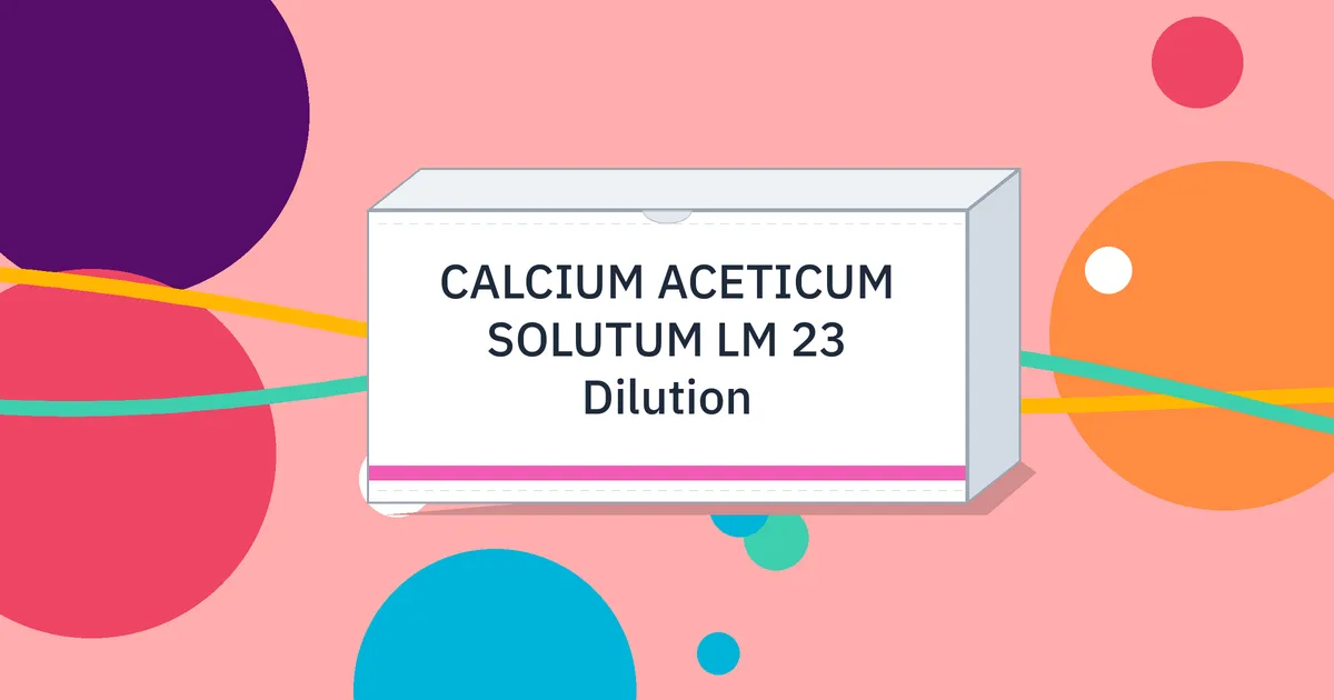 Symbolbild: Packung mit der Aufschrift CALCIUM ACETICUM SOLUTUM LM 23 Dilution (PZN 13406755) – Verfügbarkeit und Bezug in Apotheken in Frankfurt am Main