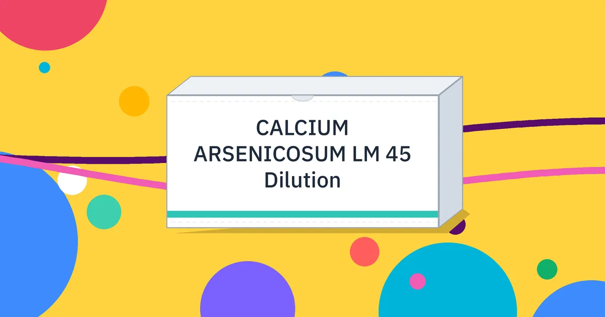 Symbolbild: Packung mit der Aufschrift CALCIUM ARSENICOSUM LM 45 Dilution (PZN 12800237) – Verfügbarkeit und Bezug in Apotheken in Frankfurt am Main