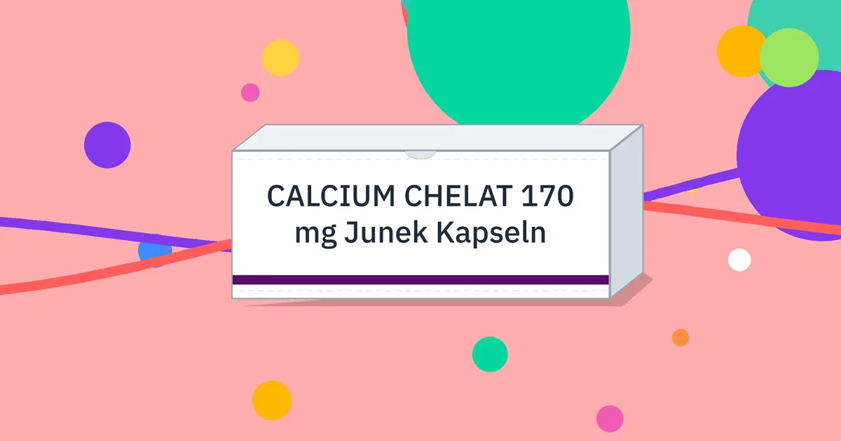 Symbolbild: Packung mit der Aufschrift CALCIUM CHELAT 170 mg Junek Kapseln (PZN 10191082) – Verfügbarkeit und Bezug in Apotheken in Frankfurt am Main