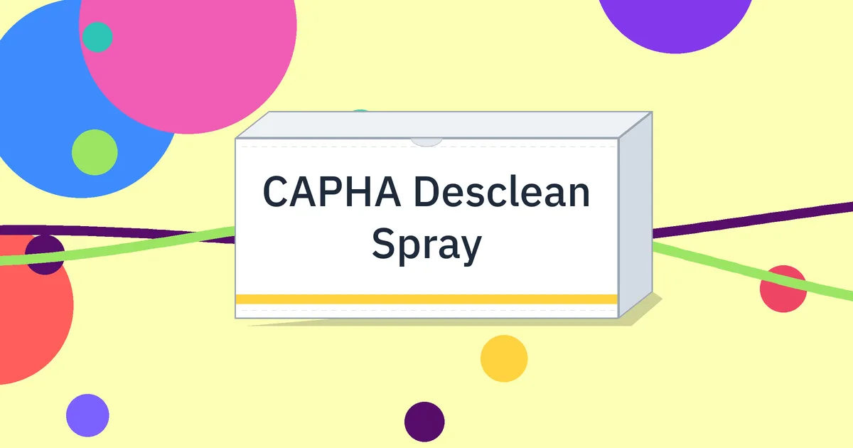 Symbolbild: Packung mit der Aufschrift CAPHA Desclean Spray (PZN 01803215) – Verfügbarkeit und Bezug in Apotheken in Frankfurt am Main