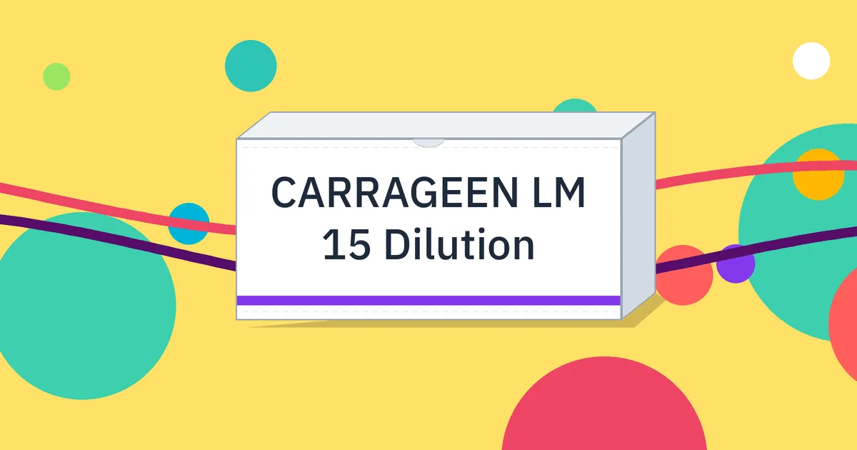 Symbolbild: Packung mit der Aufschrift CARRAGEEN LM 15 Dilution (PZN 13431055) – Verfügbarkeit und Bezug in Apotheken in Frankfurt am Main
