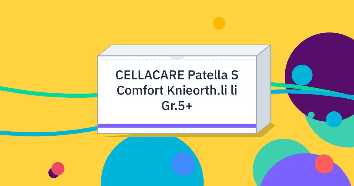 Symbolbild: Packung mit der Aufschrift CELLACARE Patella S Comfort Knieorth.li li Gr.5+ (PZN 19251443) – Verfügbarkeit und Bezug in Apotheken in Frankfurt am Main