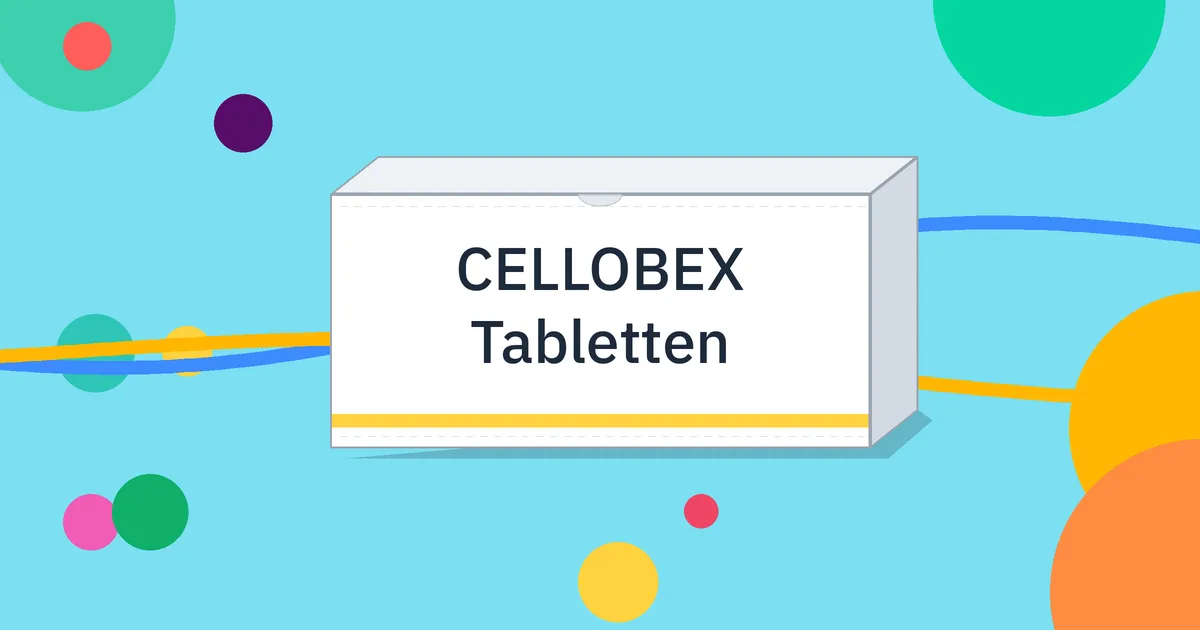 Symbolbild: Packung mit der Aufschrift CELLOBEX Tabletten (PZN 04410953) – Verfügbarkeit und Bezug in Apotheken in Frankfurt am Main