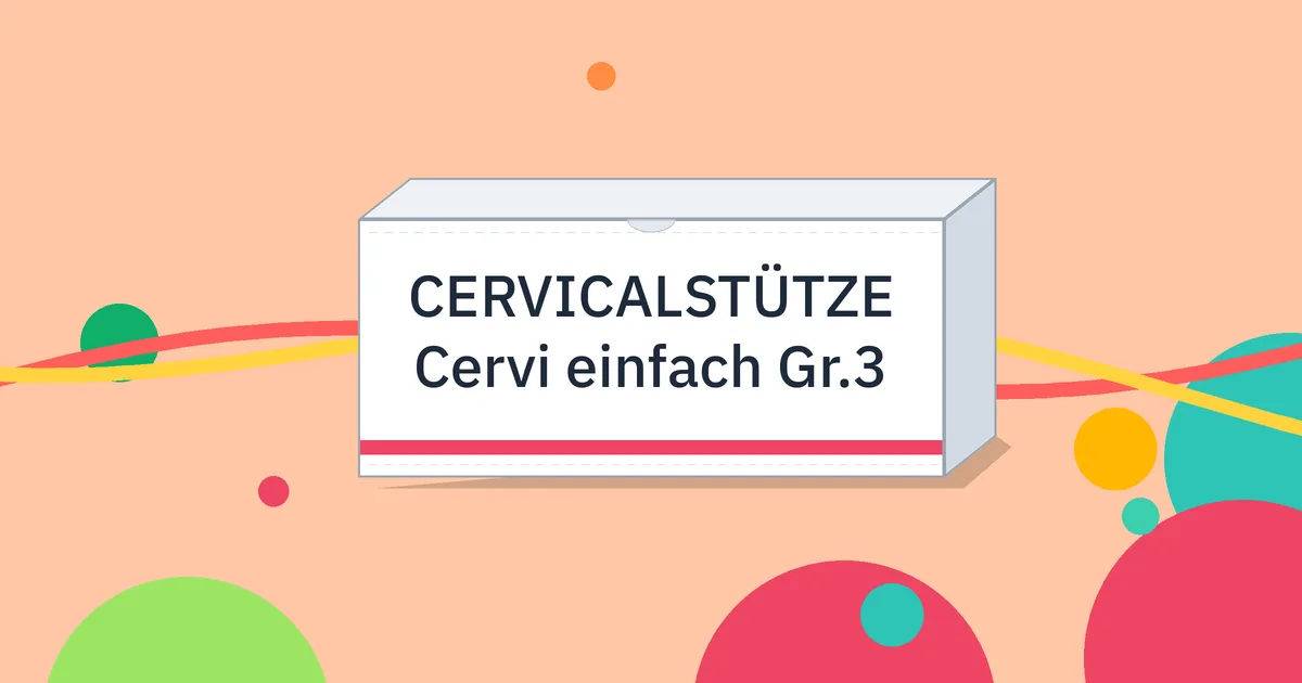 Symbolbild: Packung mit der Aufschrift CERVICALSTÜTZE Cervi einfach Gr.3 (PZN 05042084) – Verfügbarkeit und Bezug in Apotheken in Frankfurt am Main
