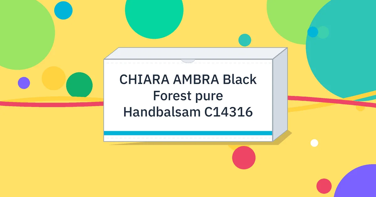 Symbolbild: Packung mit der Aufschrift CHIARA AMBRA Black Forest pure Handbalsam C14316 (PZN 09948350) – Verfügbarkeit und Bezug in Apotheken in Frankfurt am Main