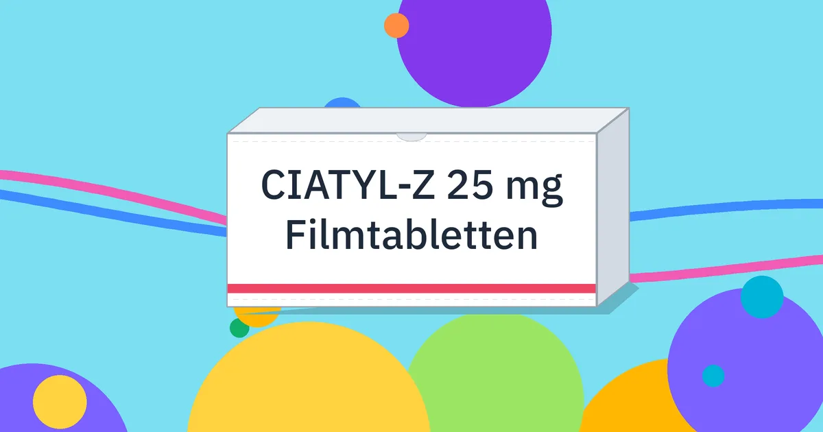 Symbolbild: Packung mit der Aufschrift CIATYL-Z 25 mg Filmtabletten (PZN 17580154) – Verfügbarkeit und Bezug in Apotheken in Frankfurt am Main