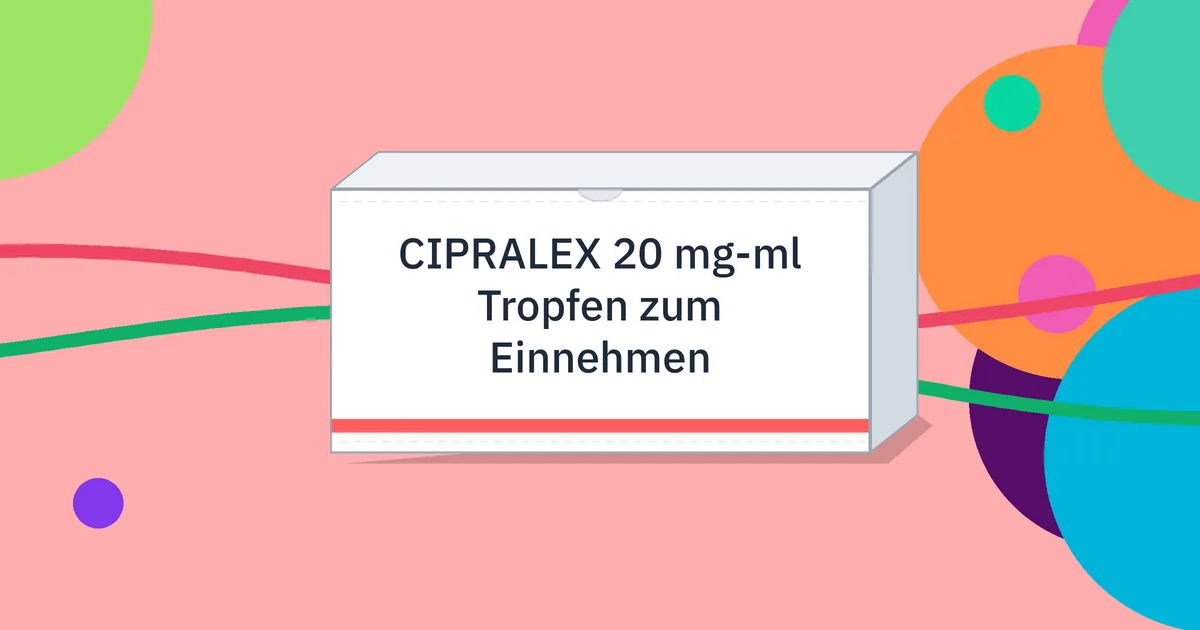 Symbolbild: Packung mit der Aufschrift CIPRALEX 20 mg-ml Tropfen zum Einnehmen (PZN 01708215) – Verfügbarkeit und Bezug in Apotheken in Frankfurt am Main