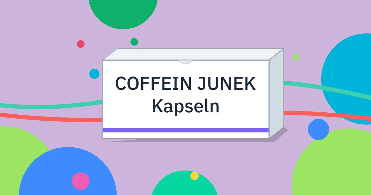 Symbolbild: Packung mit der Aufschrift COFFEIN JUNEK Kapseln (PZN 10052618) – Verfügbarkeit und Bezug in Apotheken in Frankfurt am Main