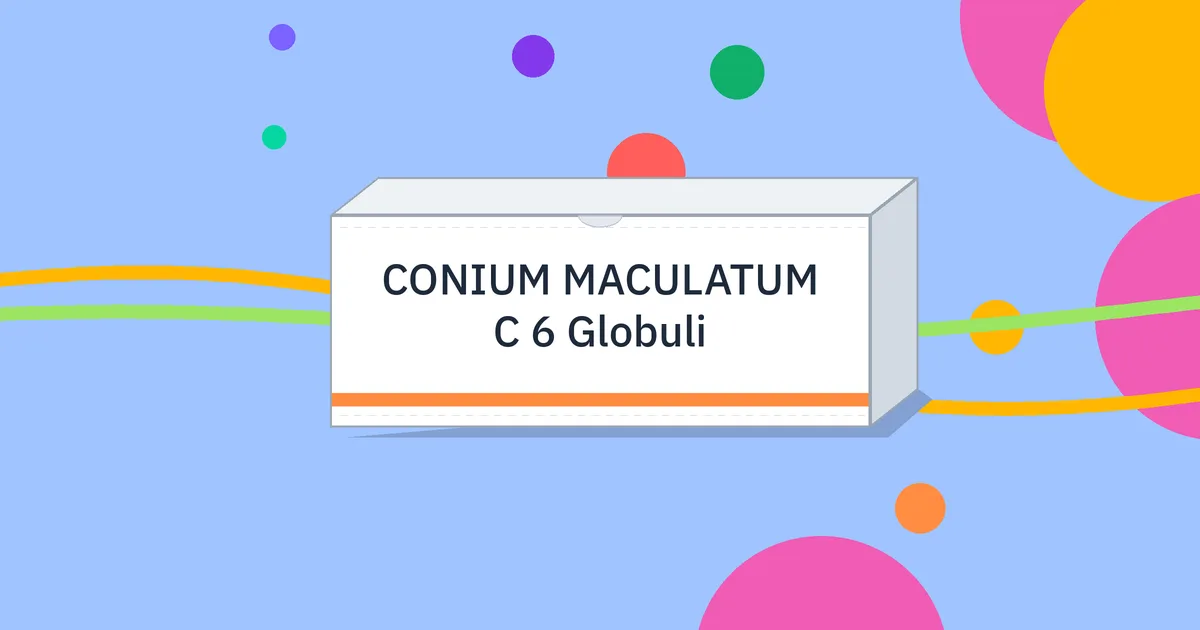 Symbolbild: Packung mit der Aufschrift CONIUM MACULATUM C 6 Globuli (PZN 16669722) – Verfügbarkeit und Bezug in Apotheken in Frankfurt am Main