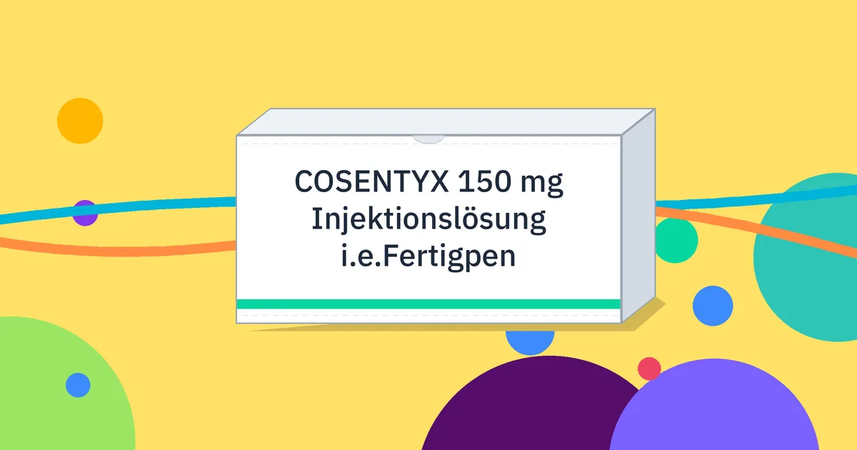 Symbolbild: Packung mit der Aufschrift COSENTYX 150 mg Injektionslösung i.e.Fertigpen (PZN 12391632) – Verfügbarkeit und Bezug in Apotheken in Frankfurt am Main