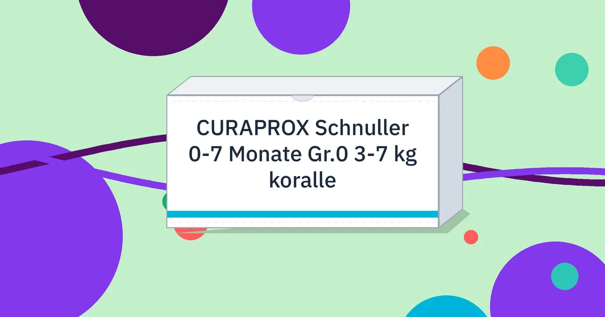 Symbolbild: Packung mit der Aufschrift CURAPROX Schnuller 0-7 Monate Gr.0 3-7 kg koralle (PZN 17868731) – Verfügbarkeit und Bezug in Apotheken in Frankfurt am Main