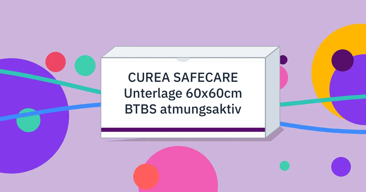 Symbolbild: Packung mit der Aufschrift CUREA SAFECARE Unterlage 60x60cm BTBS atmungsaktiv (PZN 14039419) – Verfügbarkeit und Bezug in Apotheken in Frankfurt am Main