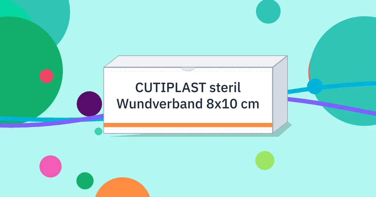 Symbolbild: Packung mit der Aufschrift CUTIPLAST steril Wundverband 8x10 cm (PZN 09680427) – Verfügbarkeit und Bezug in Apotheken in Frankfurt am Main
