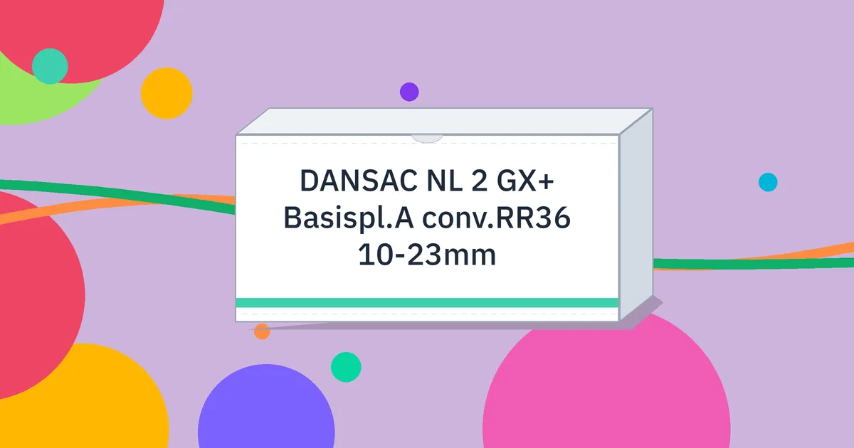 Symbolbild: Packung mit der Aufschrift DANSAC NL 2 GX+ Basispl.A conv.RR36 10-23mm (PZN 10920457) – Verfügbarkeit und Bezug in Apotheken in Frankfurt am Main