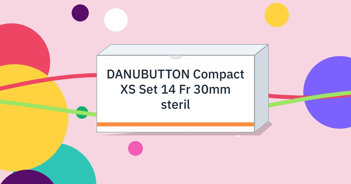 Symbolbild: Packung mit der Aufschrift DANUBUTTON Compact XS Set 14 Fr 30mm steril (PZN 19852711) – Verfügbarkeit und Bezug in Apotheken in Frankfurt am Main