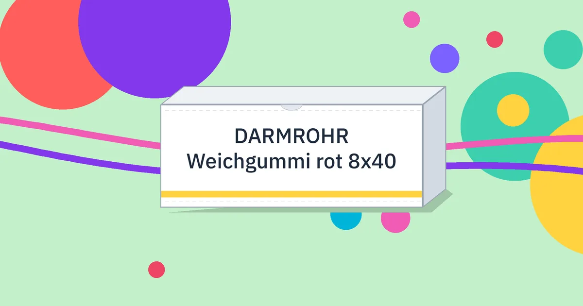 Symbolbild: Packung mit der Aufschrift DARMROHR Weichgummi rot 8x40 (PZN 01726093) – Verfügbarkeit und Bezug in Apotheken in Frankfurt am Main
