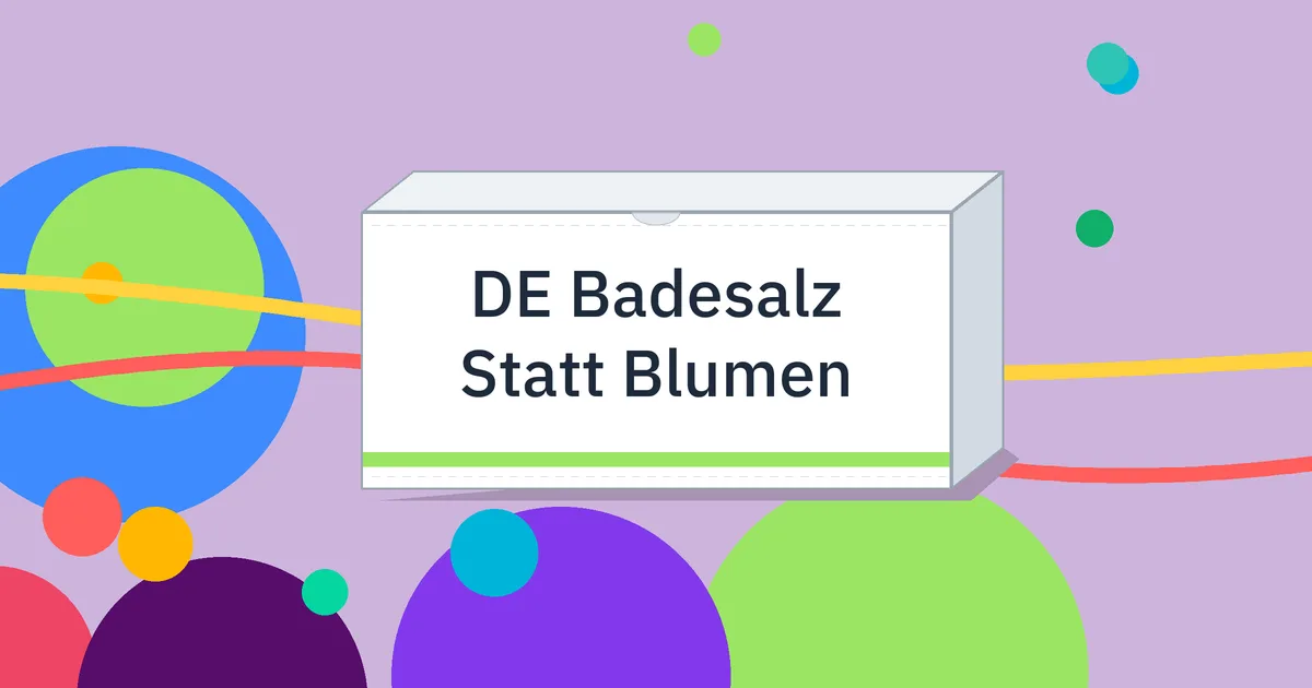 Symbolbild: Packung mit der Aufschrift DE Badesalz Statt Blumen (PZN 16938530) – Verfügbarkeit und Bezug in Apotheken in Frankfurt am Main
