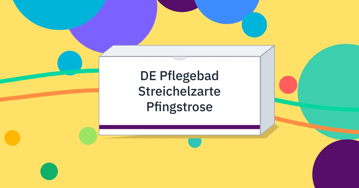 Symbolbild: Packung mit der Aufschrift DE Pflegebad Streichelzarte Pfingstrose (PZN 16785486) – Verfügbarkeit und Bezug in Apotheken in Frankfurt am Main