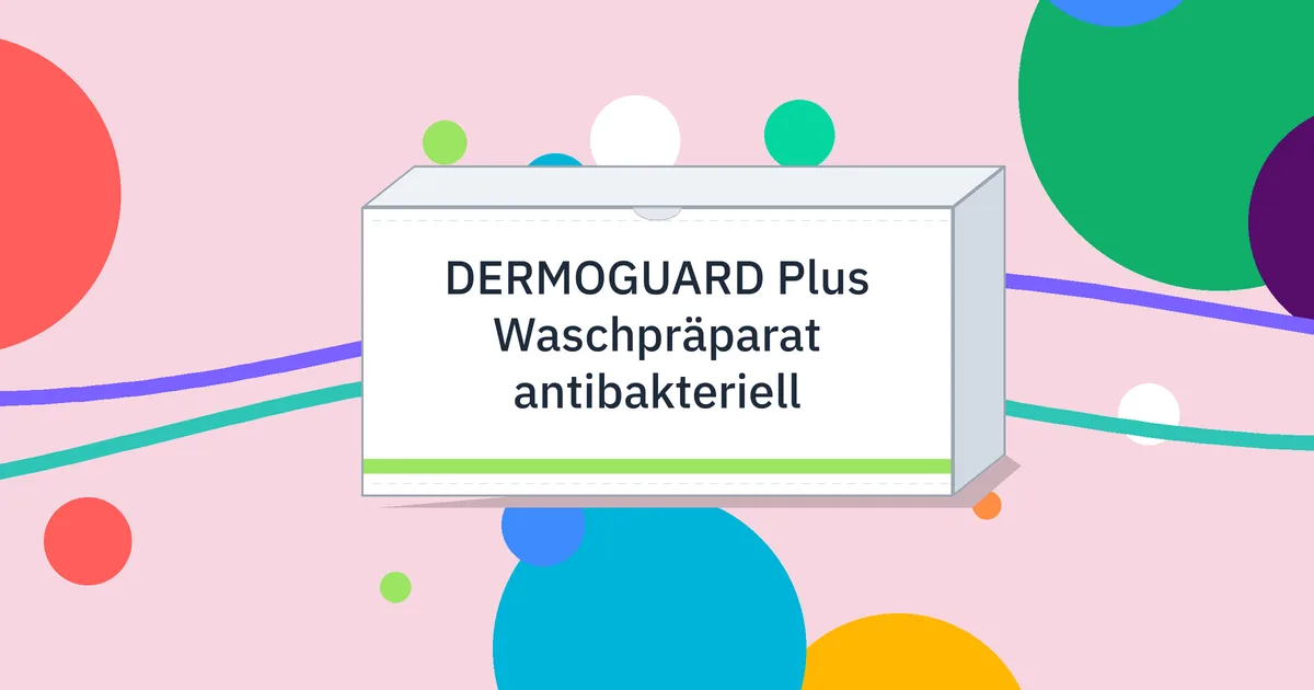 Symbolbild: Packung mit der Aufschrift DERMOGUARD Plus Waschpräparat antibakteriell (PZN 16749875) – Verfügbarkeit und Bezug in Apotheken in Frankfurt am Main