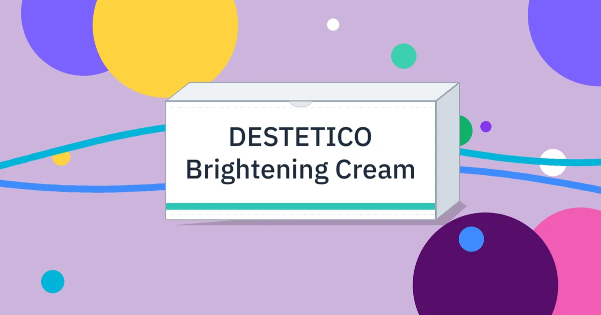 Symbolbild: Packung mit der Aufschrift DESTETICO Brightening Cream (PZN 19295392) – Verfügbarkeit und Bezug in Apotheken in Frankfurt am Main