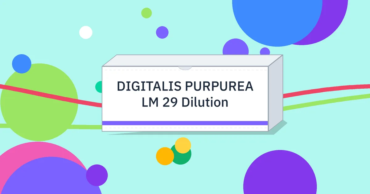Symbolbild: Packung mit der Aufschrift DIGITALIS PURPUREA LM 29 Dilution (PZN 12842394) – Verfügbarkeit und Bezug in Apotheken in Frankfurt am Main