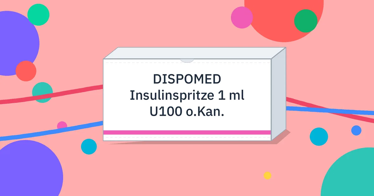 Symbolbild: Packung mit der Aufschrift DISPOMED Insulinspritze 1 ml U100 o.Kan. (PZN 08494987) – Verfügbarkeit und Bezug in Apotheken in Frankfurt am Main