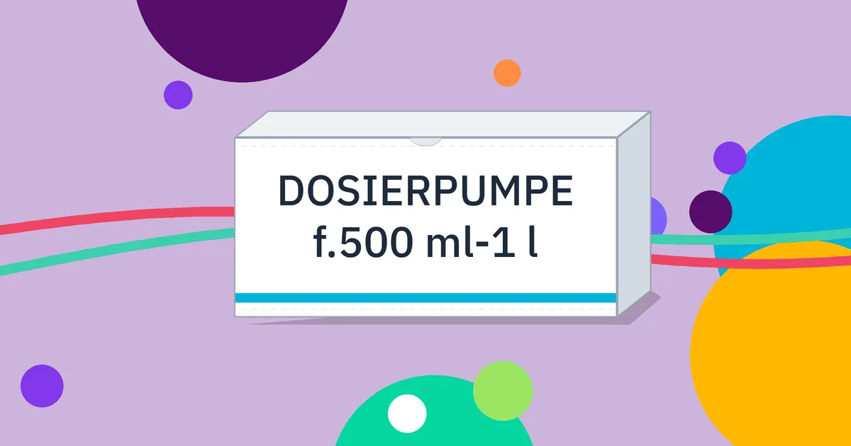 Symbolbild: Packung mit der Aufschrift DOSIERPUMPE f.500 ml-1 l (PZN 00066648) – Verfügbarkeit und Bezug in Apotheken in Frankfurt am Main