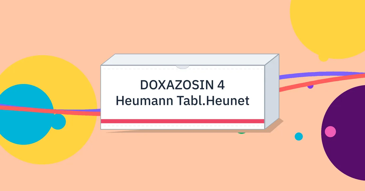 Symbolbild: Packung mit der Aufschrift DOXAZOSIN 4 Heumann Tabl.Heunet (PZN 05909867) – Verfügbarkeit und Bezug in Apotheken in Frankfurt am Main