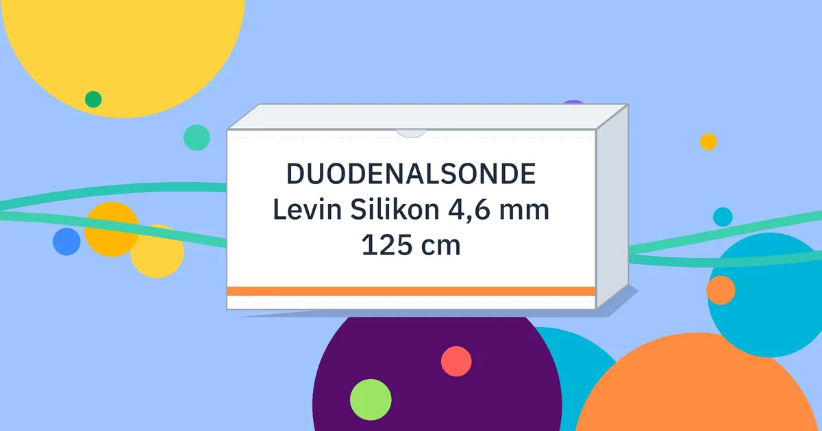 Symbolbild: Packung mit der Aufschrift DUODENALSONDE Levin Silikon 4,6 mm 125 cm (PZN 00989790) – Verfügbarkeit und Bezug in Apotheken in Frankfurt am Main