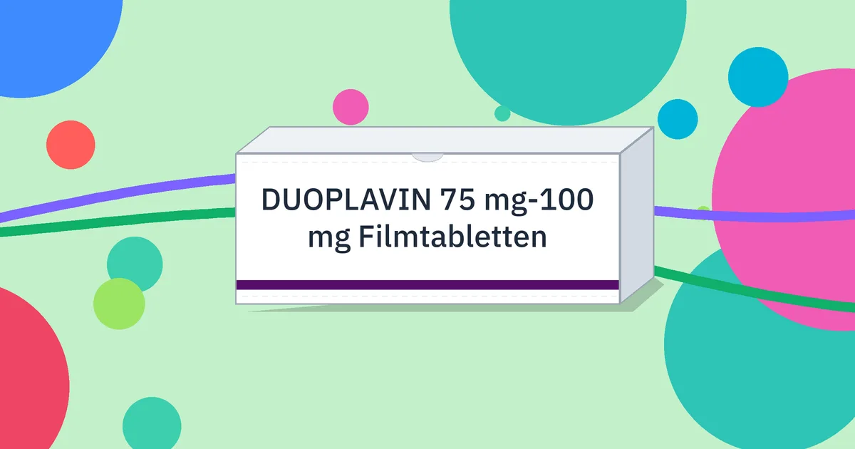 Symbolbild: Packung mit der Aufschrift DUOPLAVIN 75 mg-100 mg Filmtabletten (PZN 11164124) – Verfügbarkeit und Bezug in Apotheken in Frankfurt am Main